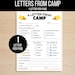 Letters From Camp, Summer Camp Letters, Printable Letter From Camp ...