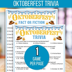 Oktoberfest Trivia Game, Oktoberfest Trivia Quiz, Oktoberfest Games ...