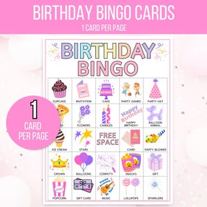 Birthday Bingo, 30 Birthday Bingo Cards, Birthday Party Game, Happy Birthday Bingo Game, Kid's ...