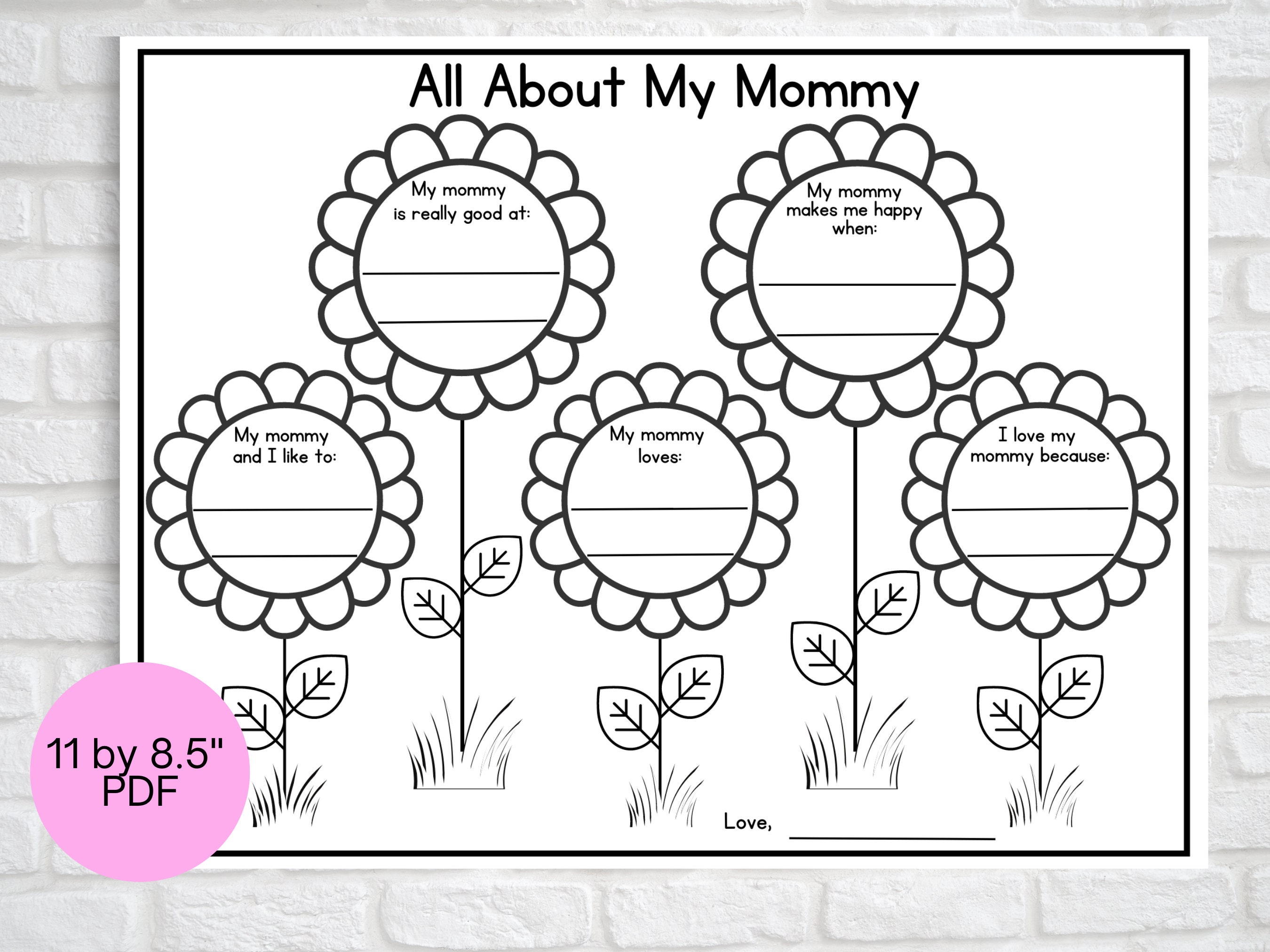 All About My Mom Fill in the Blanks Questionnaire - Etsy