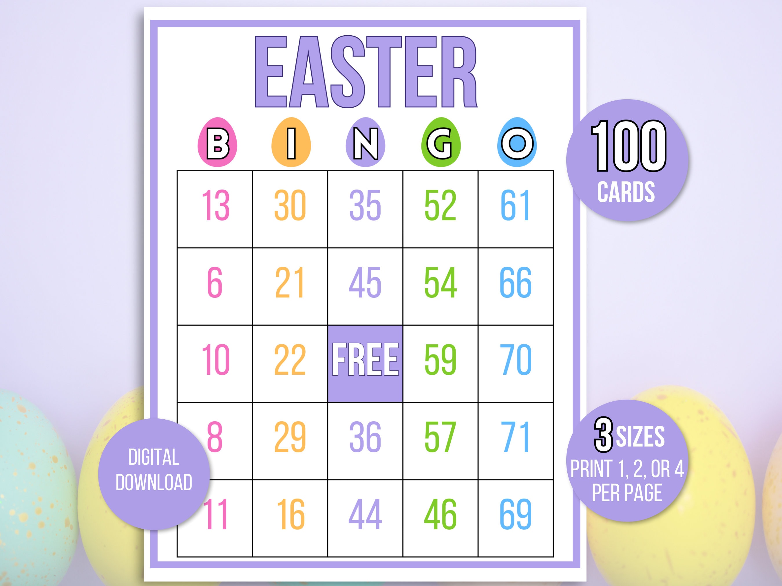Easter Bingo, 100 Easter Bingo Cards, Easter Party Game, Easter ...