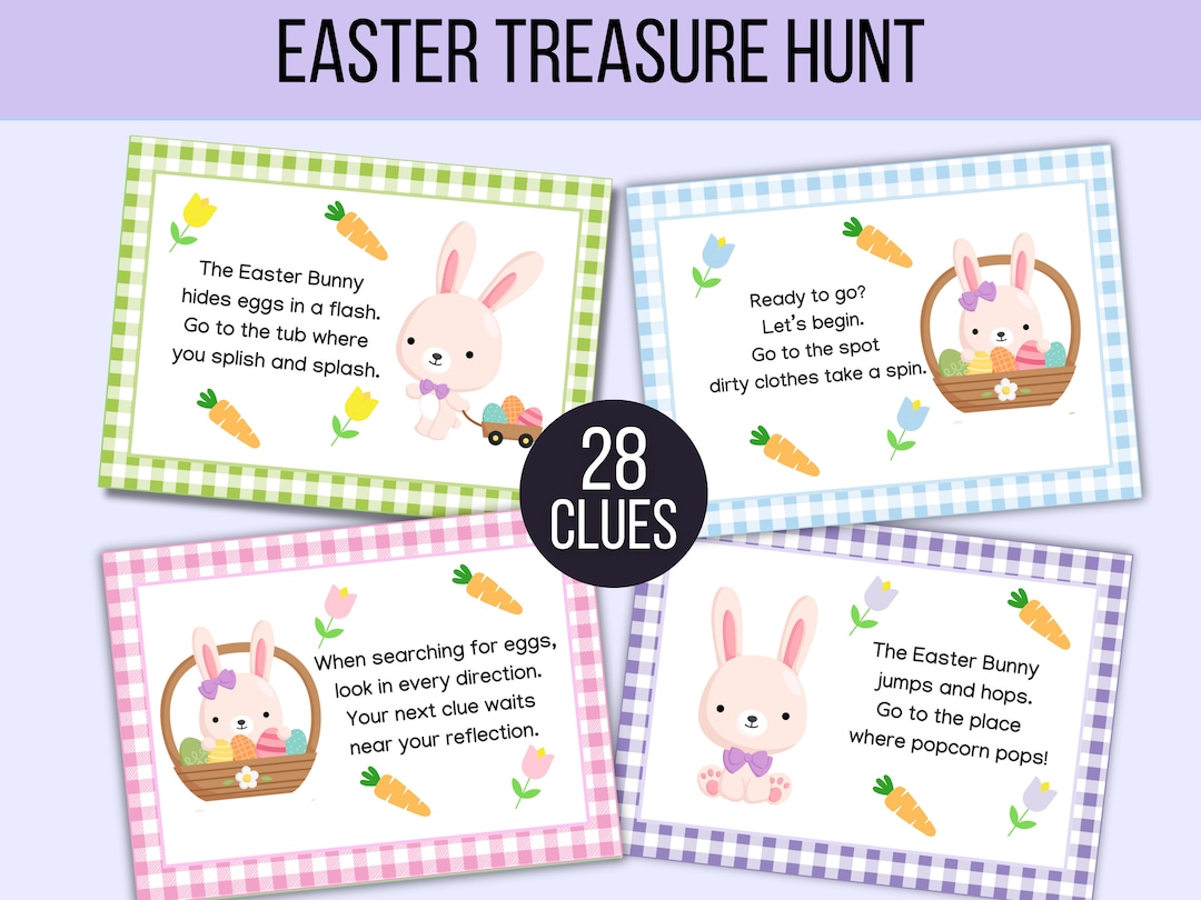 Indoor Easter Scavenger Hunt for Kids, Indoor Treasure Hunt for Kids ...