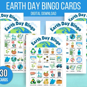Earth Day Bingo, Earth Day Game, Earth Day Party Activity, Earth Day ...