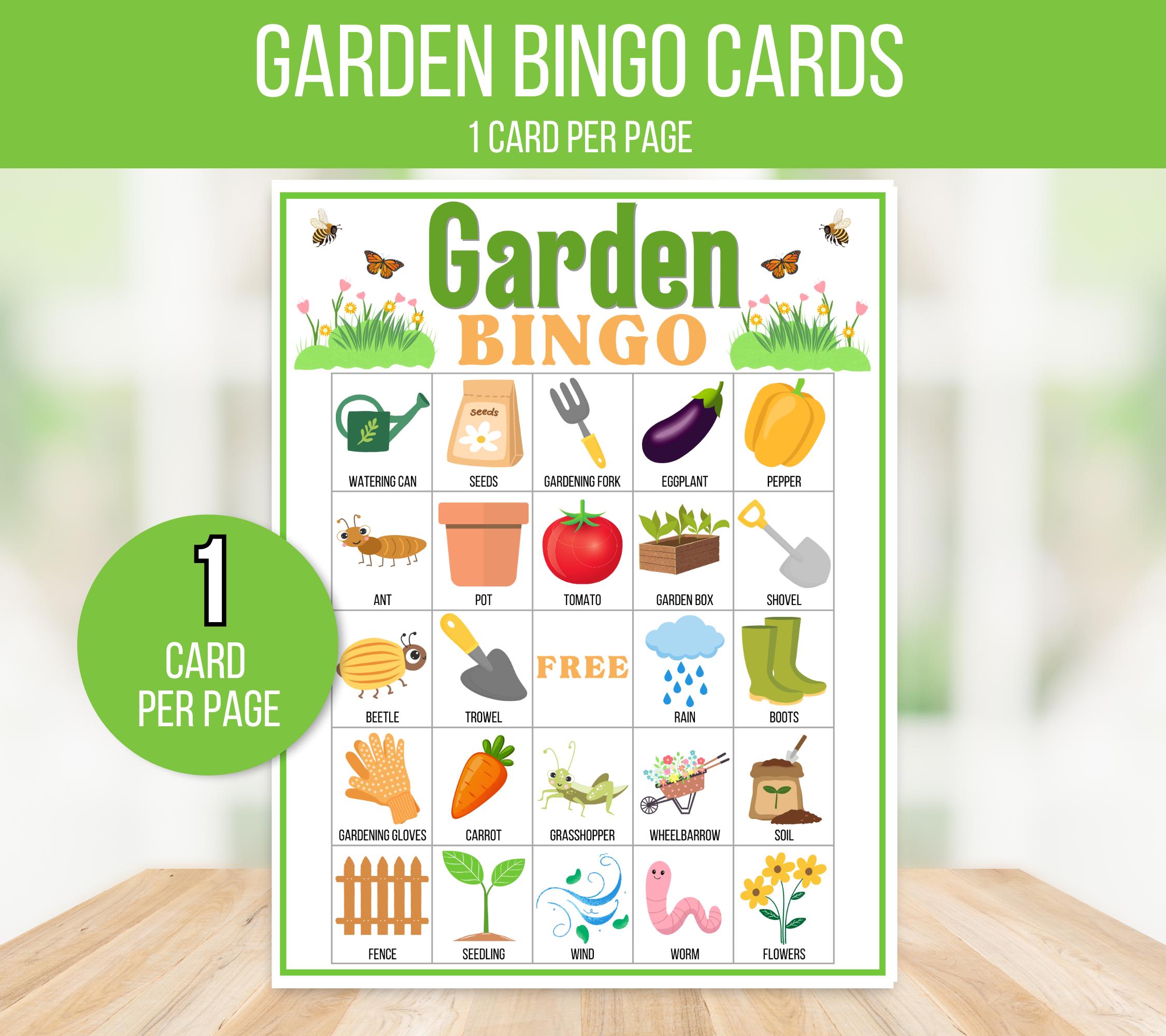 Garden Bingo, Spring Bingo, Garden Game, Garden Activity, Garden ...