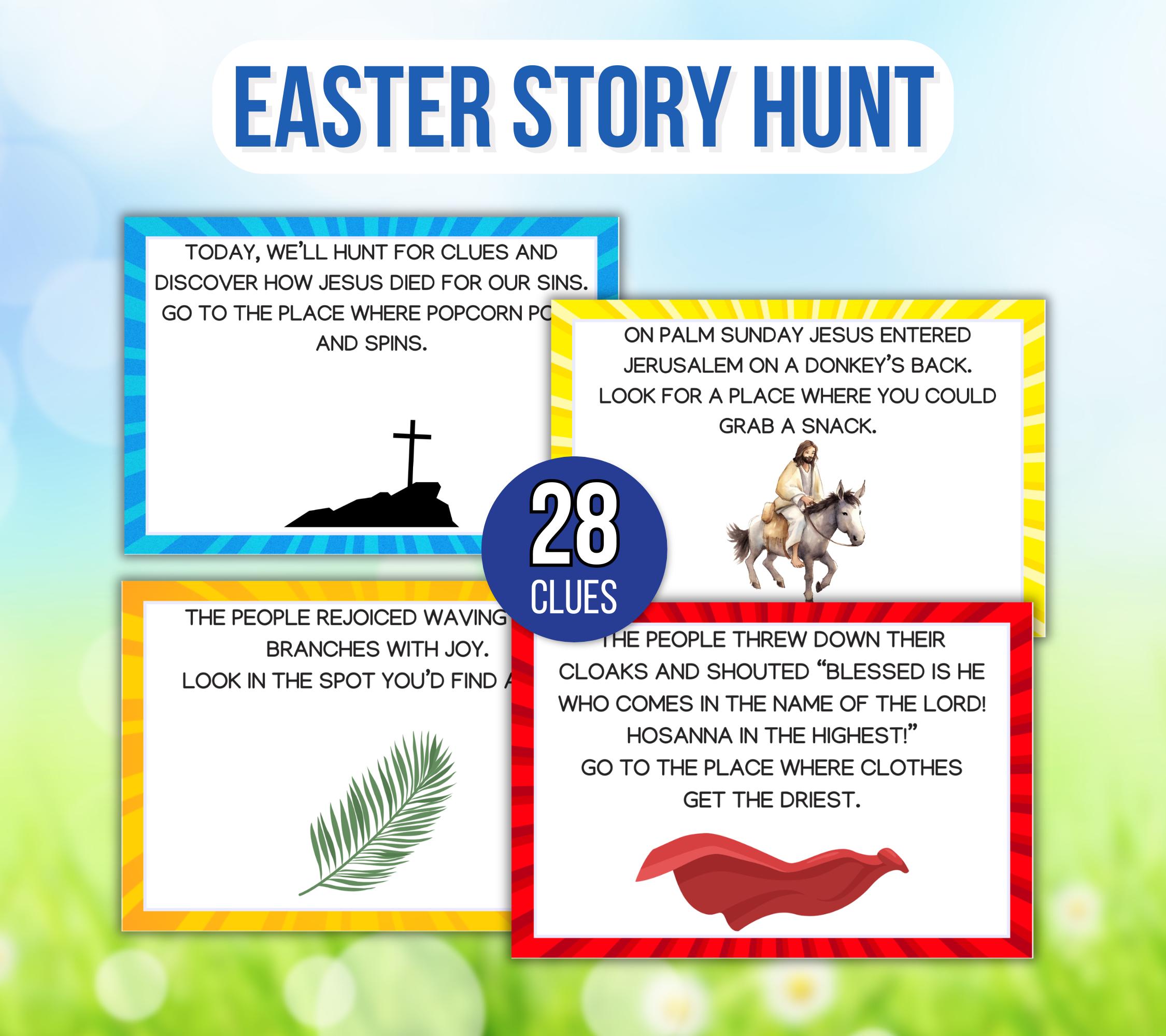 Easter Story Treasure Hunt, Religious Easter Scavenger Hunt, Christian ...