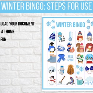 Winter Bingo, 30 Printable Winter Bingo Cards, Winter Activity for Kids ...