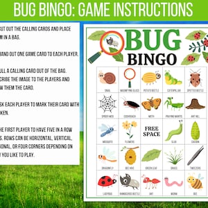 Bug Bingo, 30 Printable Bug Bingo Cards, Insect Bingo, Nature Bingo ...