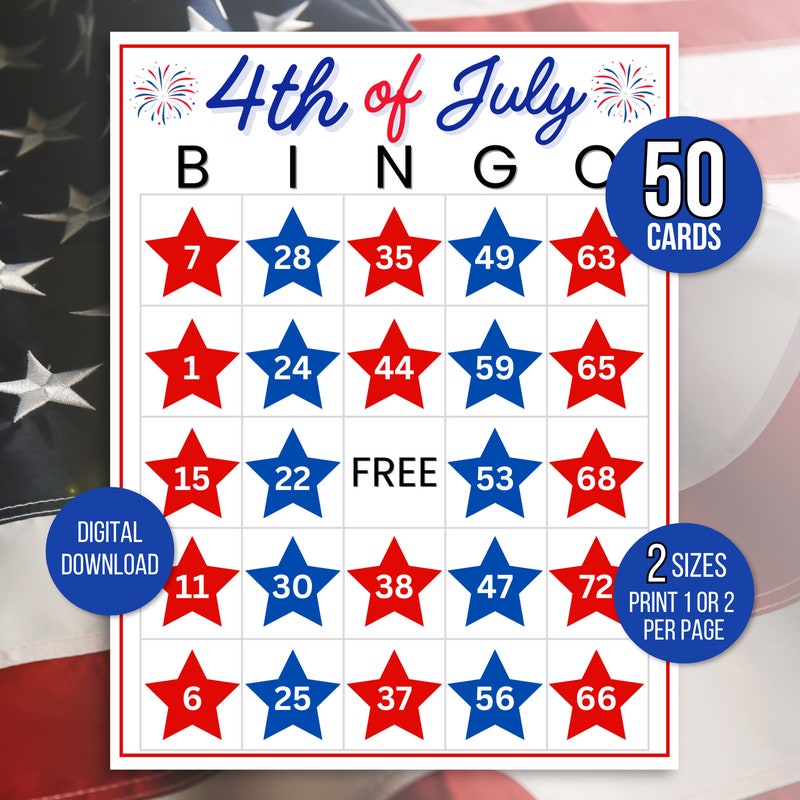4th of July Bingo - Etsy