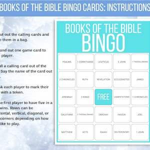 Books of the Bible Bingo, Bible Bingo, 60 Bible Bingo Cards, Bible ...