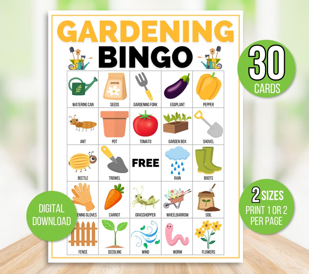 Garden Bingo, Spring Bingo, Garden Game, Garden Activity, Garden ...