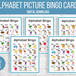 Picture Alphabet Bingo 30 Printable Alphabet Bingo (Download Now) - Etsy