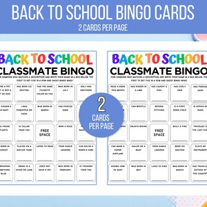 Back to School Bingo, Back to School Games, Classmate Bingo, Get to ...
