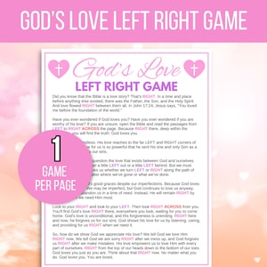 Gods Love Left Right Game, Left Right Gods Love Game, Gods Love Pass ...