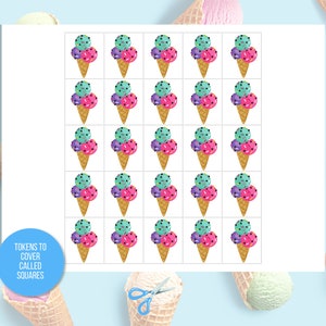 Ice Cream Bingo, 30 Printable Ice Cream Bingo Cards, Ice Cream Birthday ...