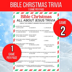 Christmas Bible Trivia Game, Church Christmas Party Game, Fun Christmas ...