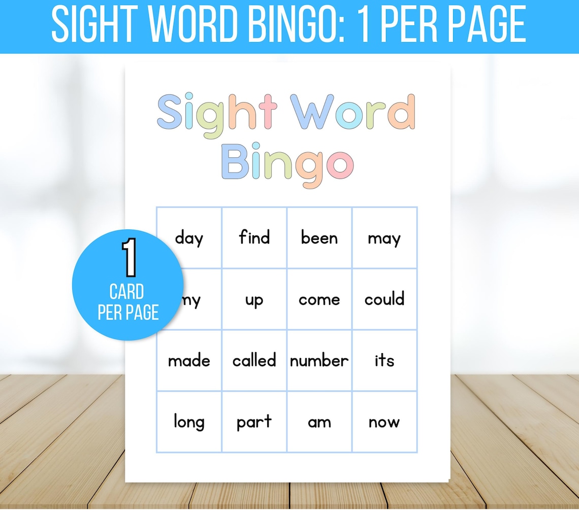 Sight Words Bingo, 120 Sight Words Bingo Cards, Fry's First 100 Words ...