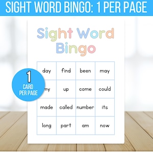 Sight Words Bingo, 120 Sight Words Bingo Cards, Fry's First 100 Words ...
