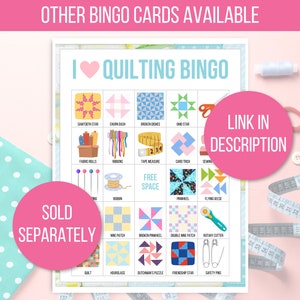 Sewing Bingo, 30 Printable Sewing Bingo Cards, Quilting Bingo, Sewing ...