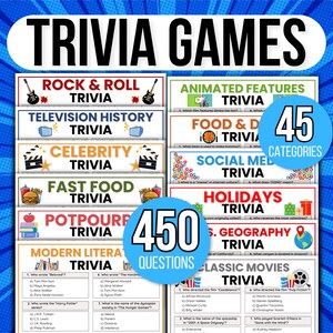 Pub Trivia Games Bundle, Trivia Night Games, Trivia Games Set, Family ...