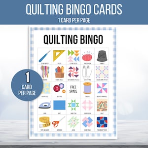 Quilt Bingo, 50 Printable Quilt Bingo Cards, Quilting Bingo, Quilting ...