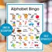 Alphabet Bingo, 100 Printable Alphabet Bingo Cards, ABC Practice, ABC ...