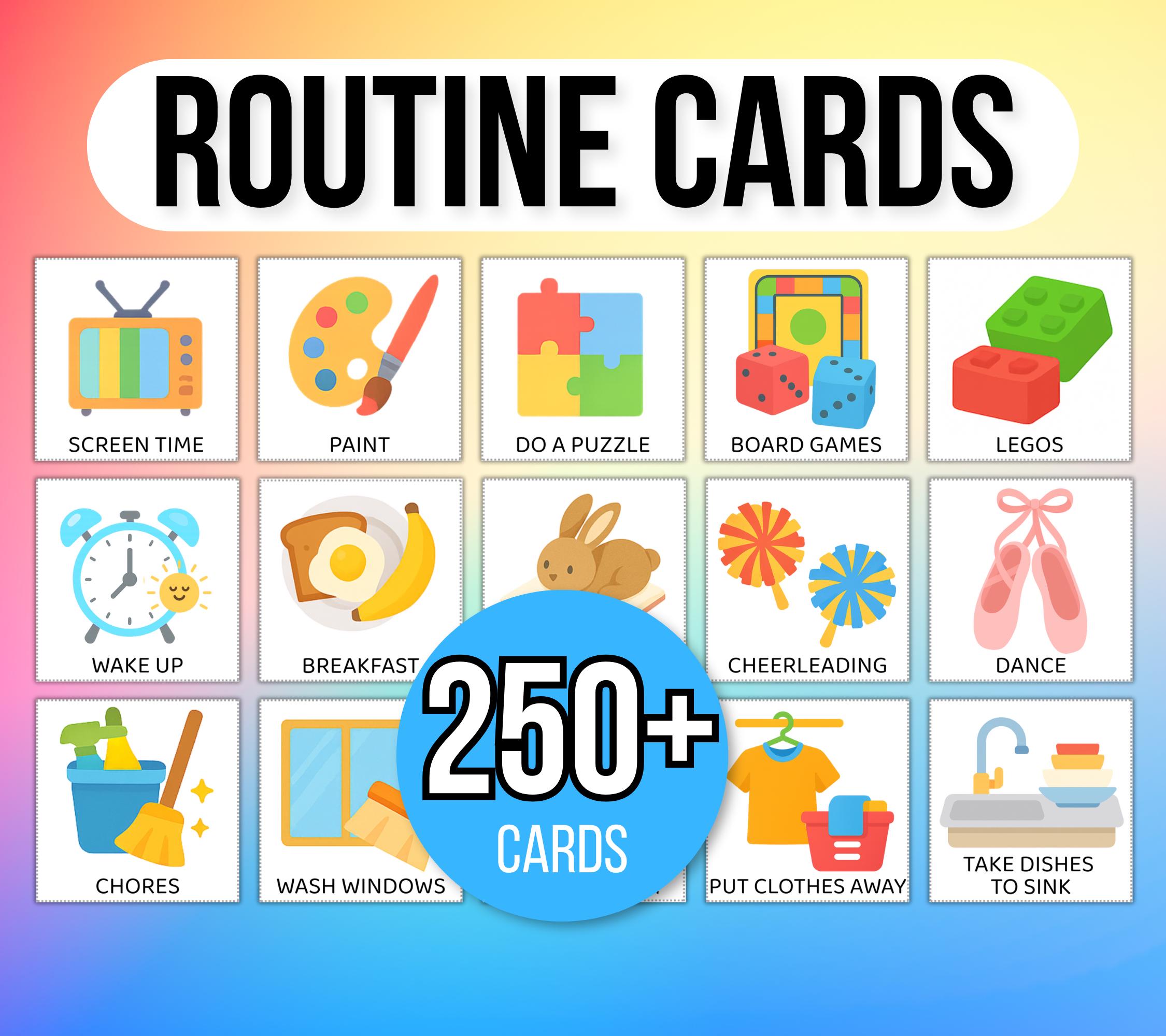 Daily Routine Cards, Editable Routine Chart, Kids Chore Chart, Kids ...