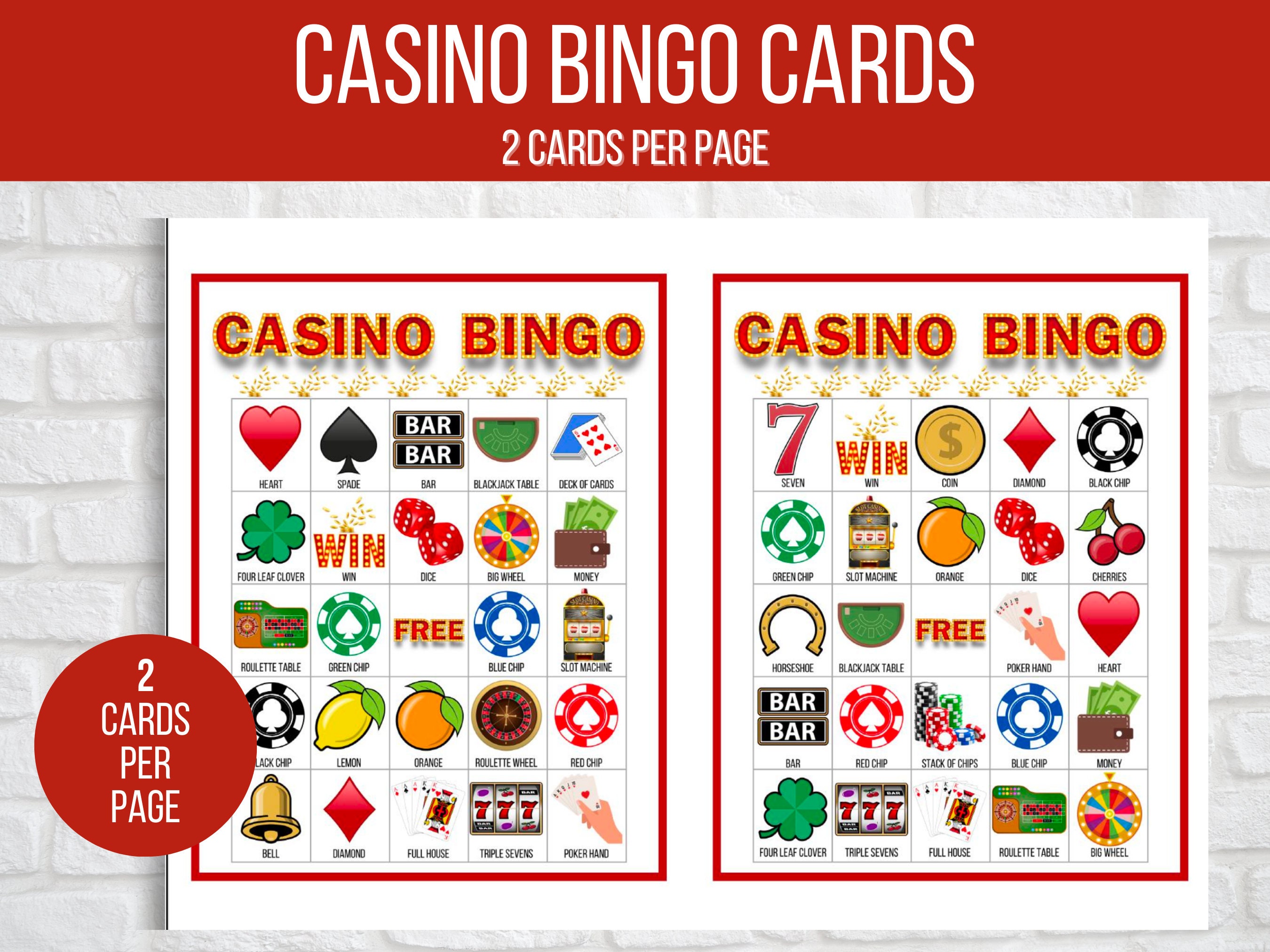 Casino Bingo Casino Game Casino Party Activity Casino - Etsy