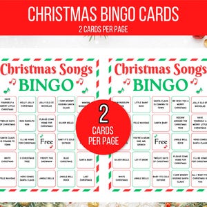 Christmas Songs Bingo, 50 Printable Christmas Songs Bingo Cards ...