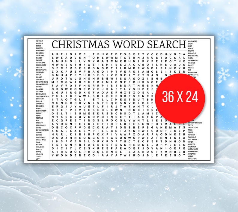 Giant Christmas Word Search, Giant Word Search, Giant Word Find ...