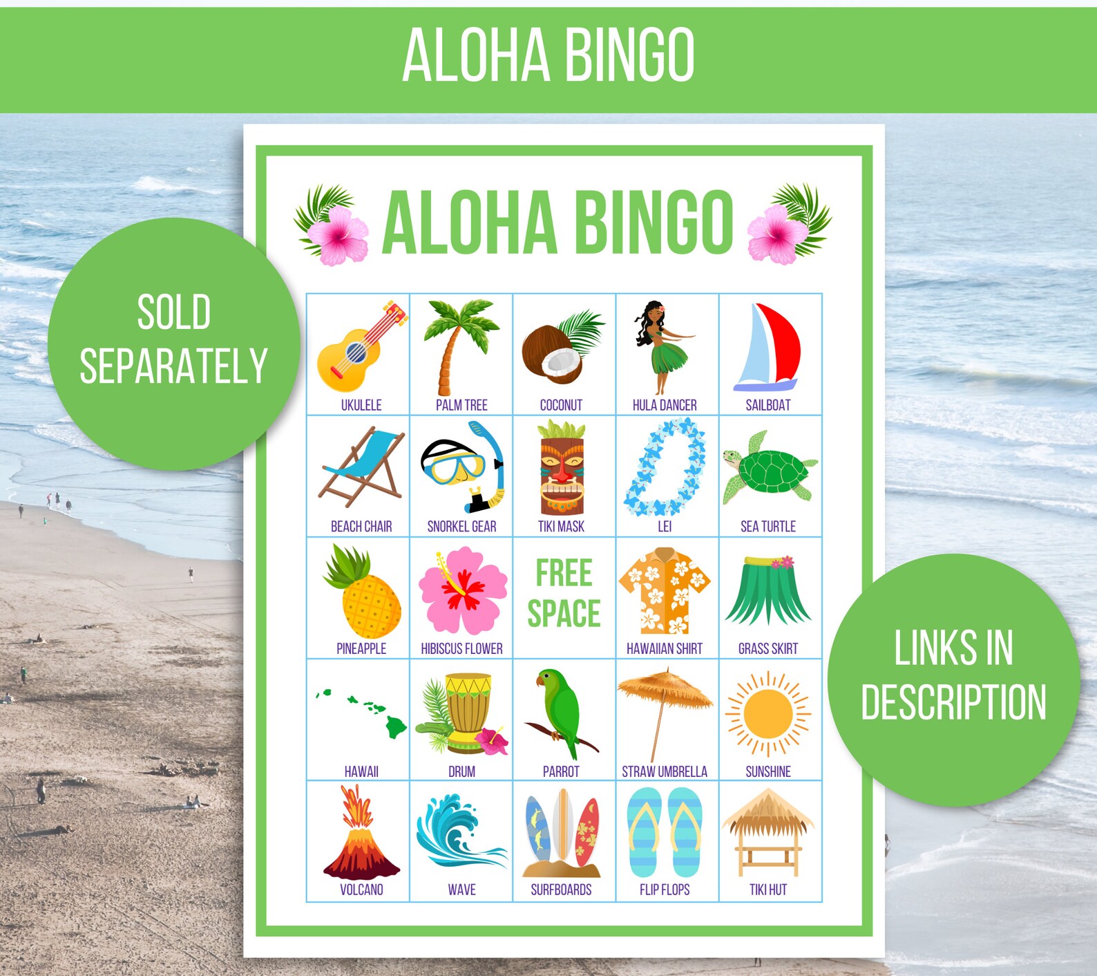 Aloha Scavenger Hunt, Printable Aloha Party Game, Aloha Birthday, Aloha ...