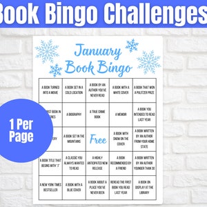 Book Bingo, 12 Monthly Book Bingo Challenges, Book Bingo for Adults ...