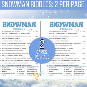 Snowman Riddles, Winter Riddles, Printable Snowman Riddles, Winter ...