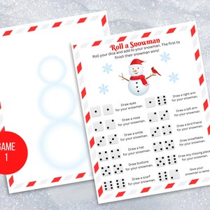 Roll a Christmas Tree Game Printable, Roll a Snowman, Roll a Dice ...