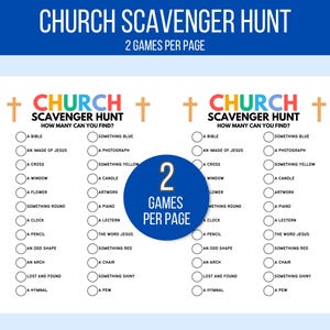 Church Scavenger Hunts, Church Photo Scavenger Hunts, Bible Games ...