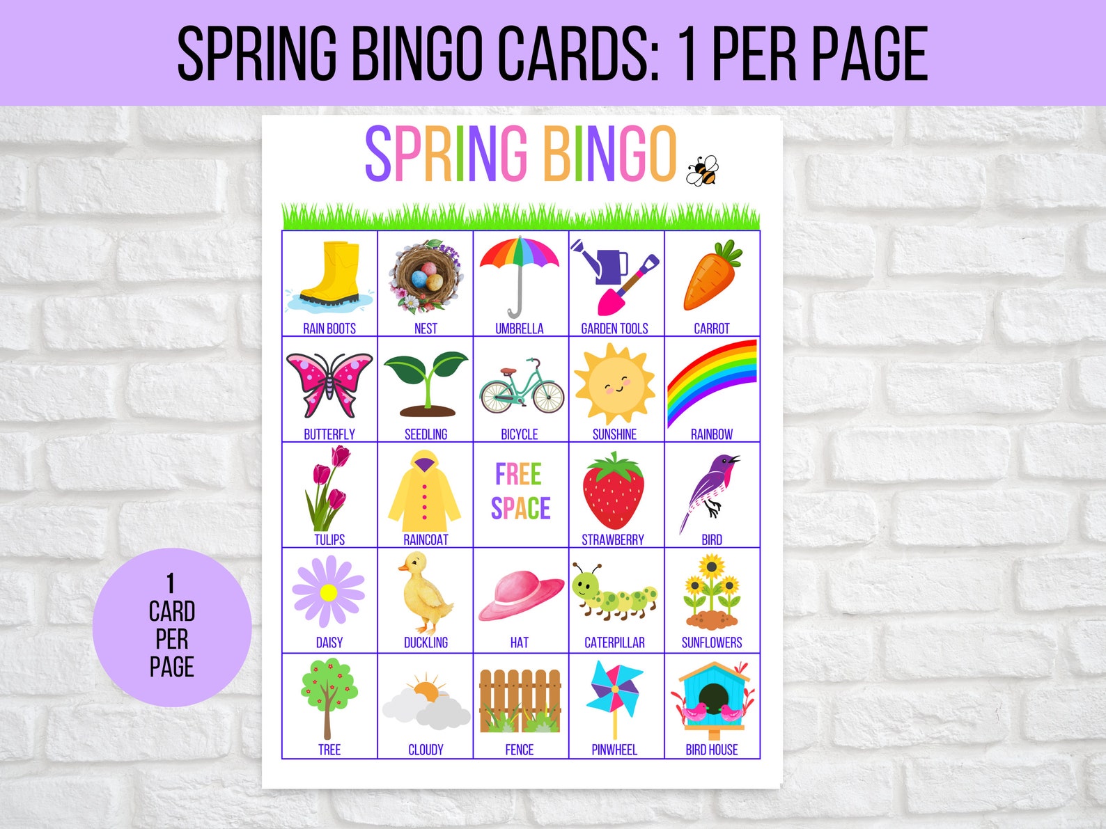 Printable Spring Bingo 30 Spring Bingo Cards Spring Activity - Etsy