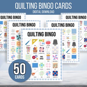 Quilt Bingo, 50 Printable Quilt Bingo Cards, Quilting Bingo, Quilting ...