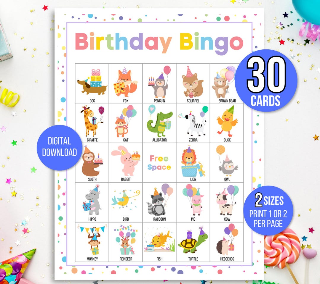 Birthday Bingo, Birthday Party Game, Happy Birthday Bingo Board Game ...