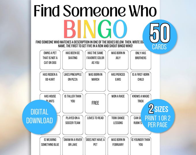 Get to Know You Bingo Icebreaker for Kids - Etsy