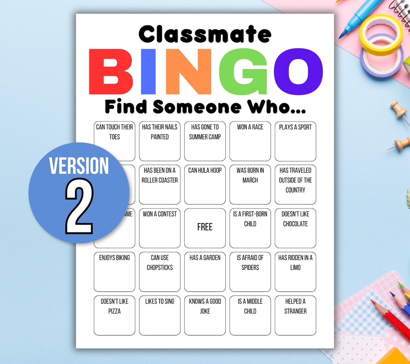 Back to School Bingo, Back to School Games, Classmate Bingo, Get to ...
