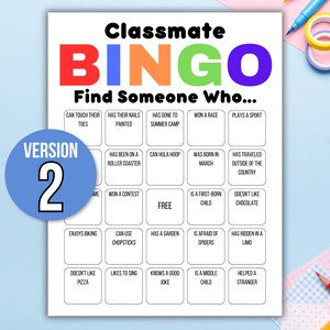 Back to School Bingo, Back to School Games, Classmate Bingo, Get to ...