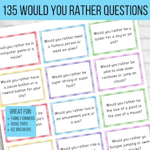 Would You Rather Questions for Kids, Conversation Starters, Road Trip ...
