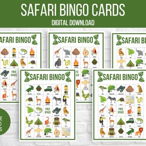 Safari Bingo 30 Printable Safari Bingo Cards Safari Party - Etsy