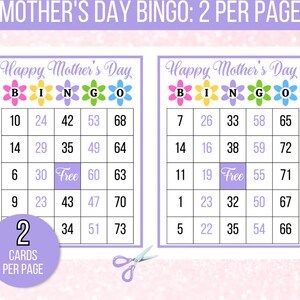 Mother's Day Bingo, 200 Mother's Day Bingo Cards, Mother's Day Activity ...