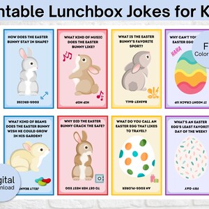 Printable Easter Lunchbox Jokes for Kids, Funny Easter Lunch Bag Cards ...