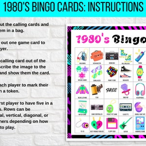 80s Bingo, 1980s Bingo, Retro Bingo, 30 Printable 1980s Bingo Cards ...