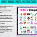 80s Bingo, 1980s Bingo, Retro Bingo, 30 Printable 1980s Bingo Cards ...