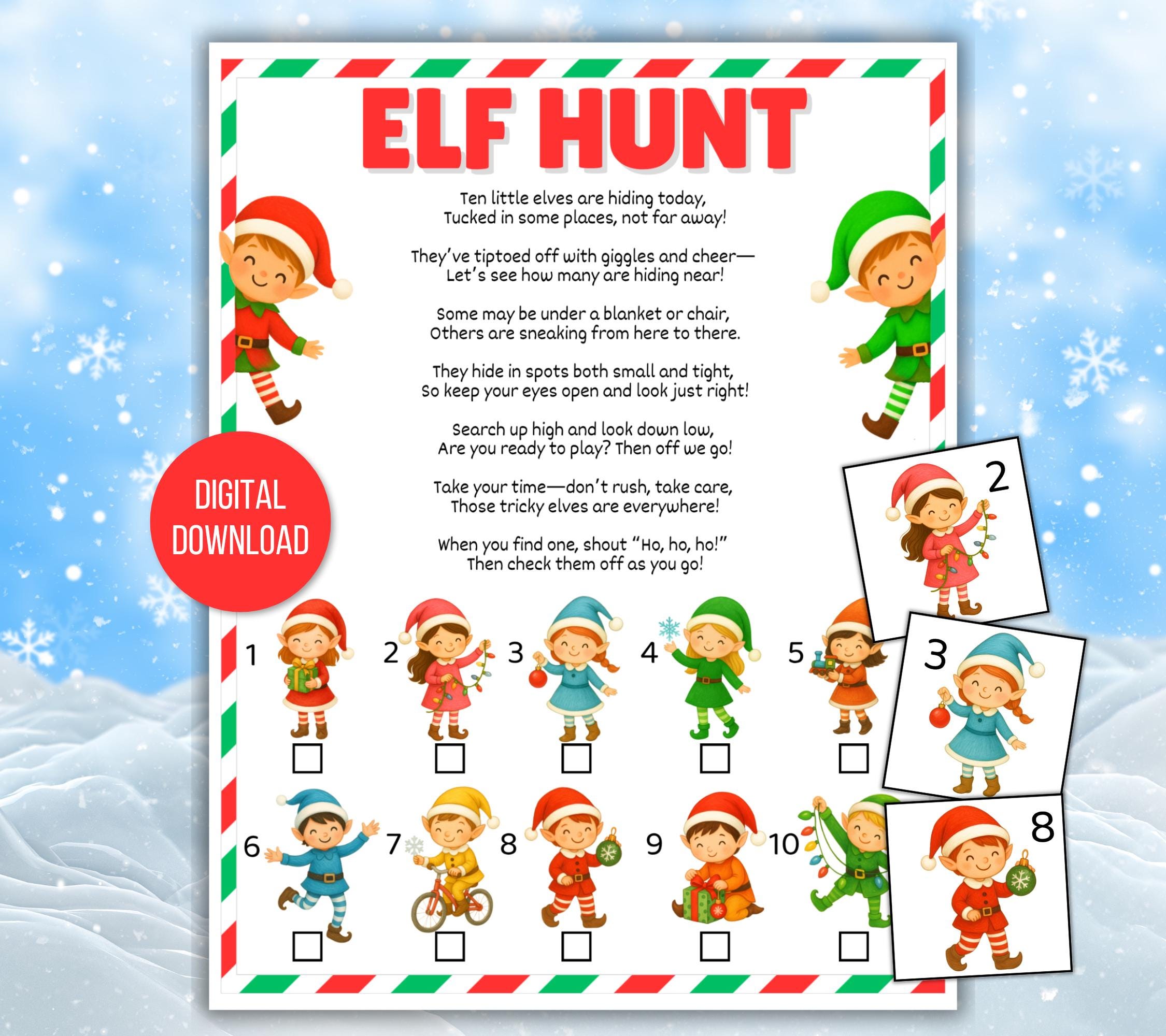 Christmas Scavenger Hunt, Elf Hunt Game, Christmas Treasure Hunt ...