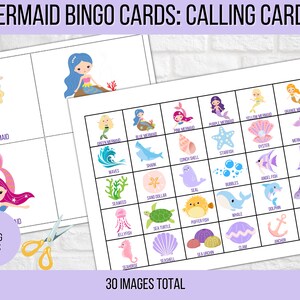 Mermaid Bingo 30 Unique Printable Mermaid Bingo Cards - Etsy