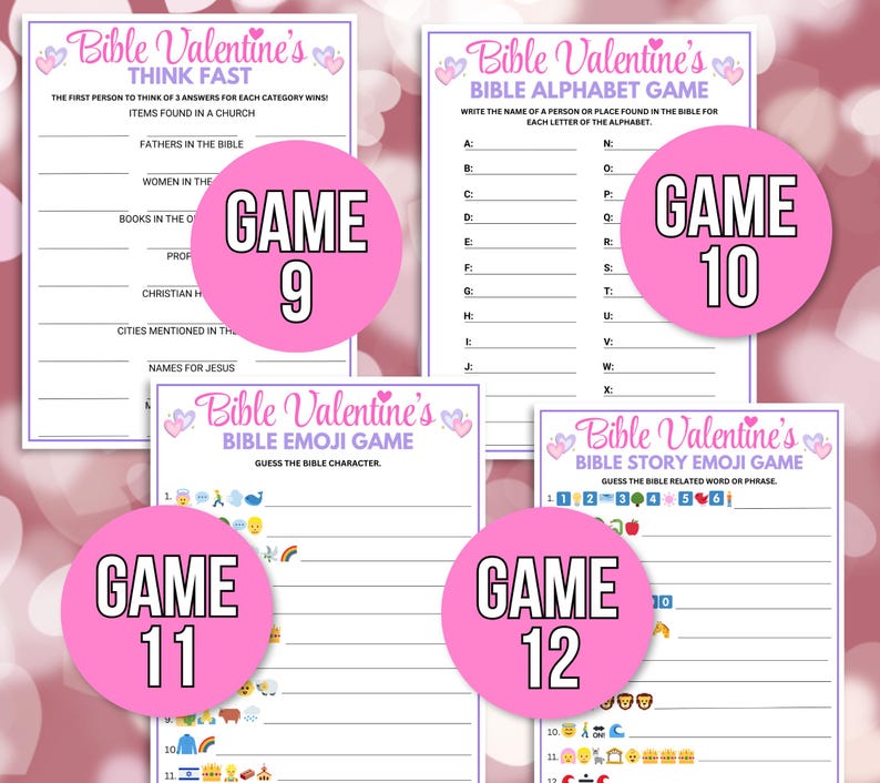 Valentine's Bible Games, Bible Valentine's Party Games, Valentine's ...