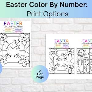 Easter Color by Number, 7 Printable Easter Coloring Pages, Easter ...